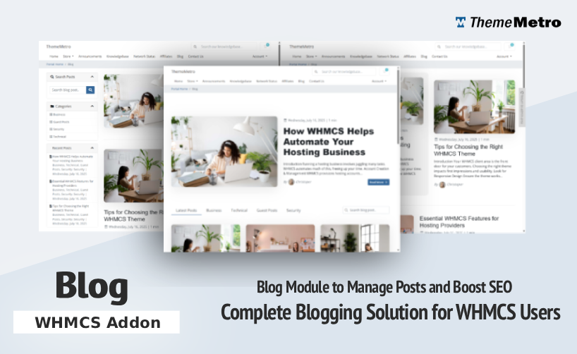 WHMCS Addon – Blog Module to Manage Posts & SEO